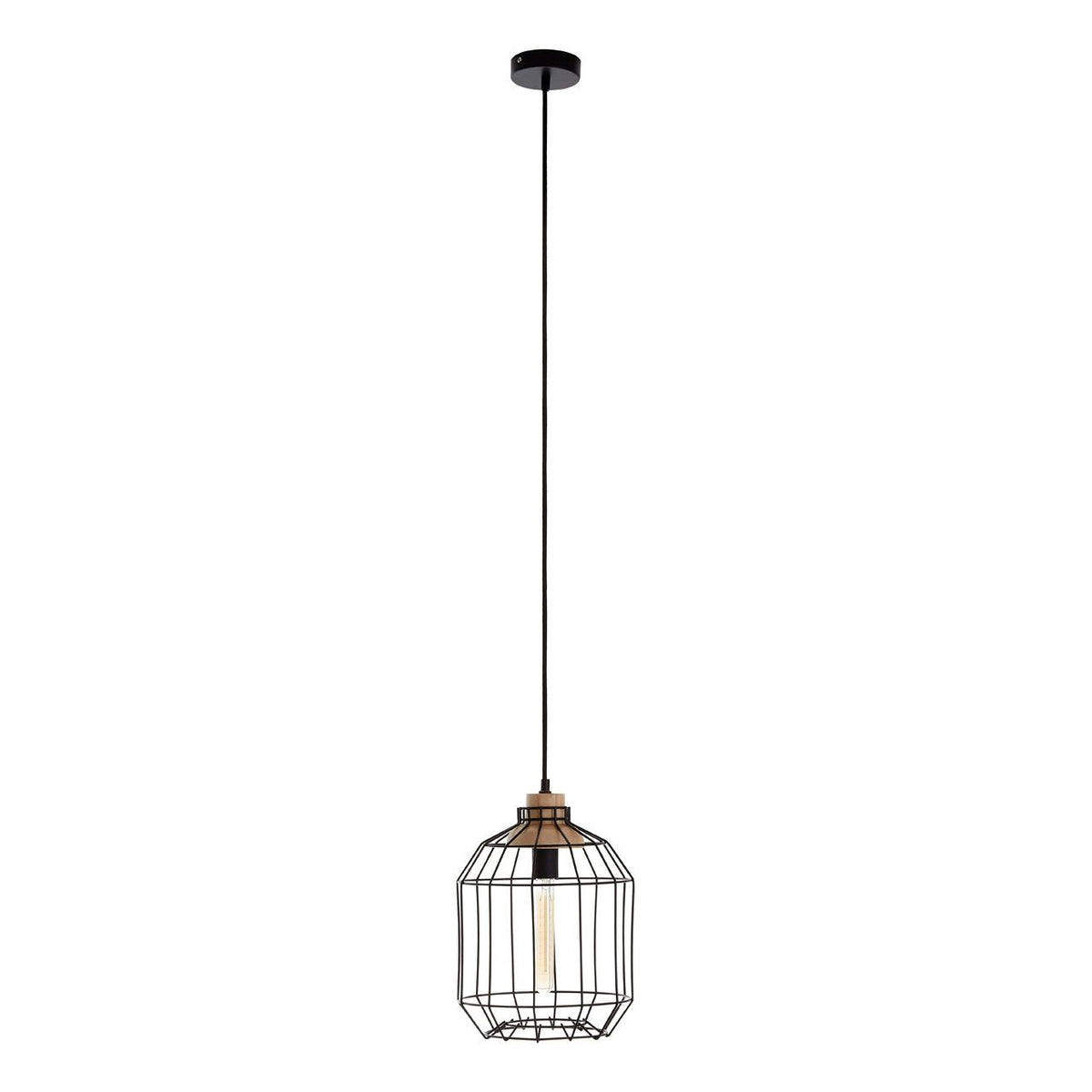 Beacon Ceiling Pendant Light In Black With Metal Wire Frame — Elegant ...