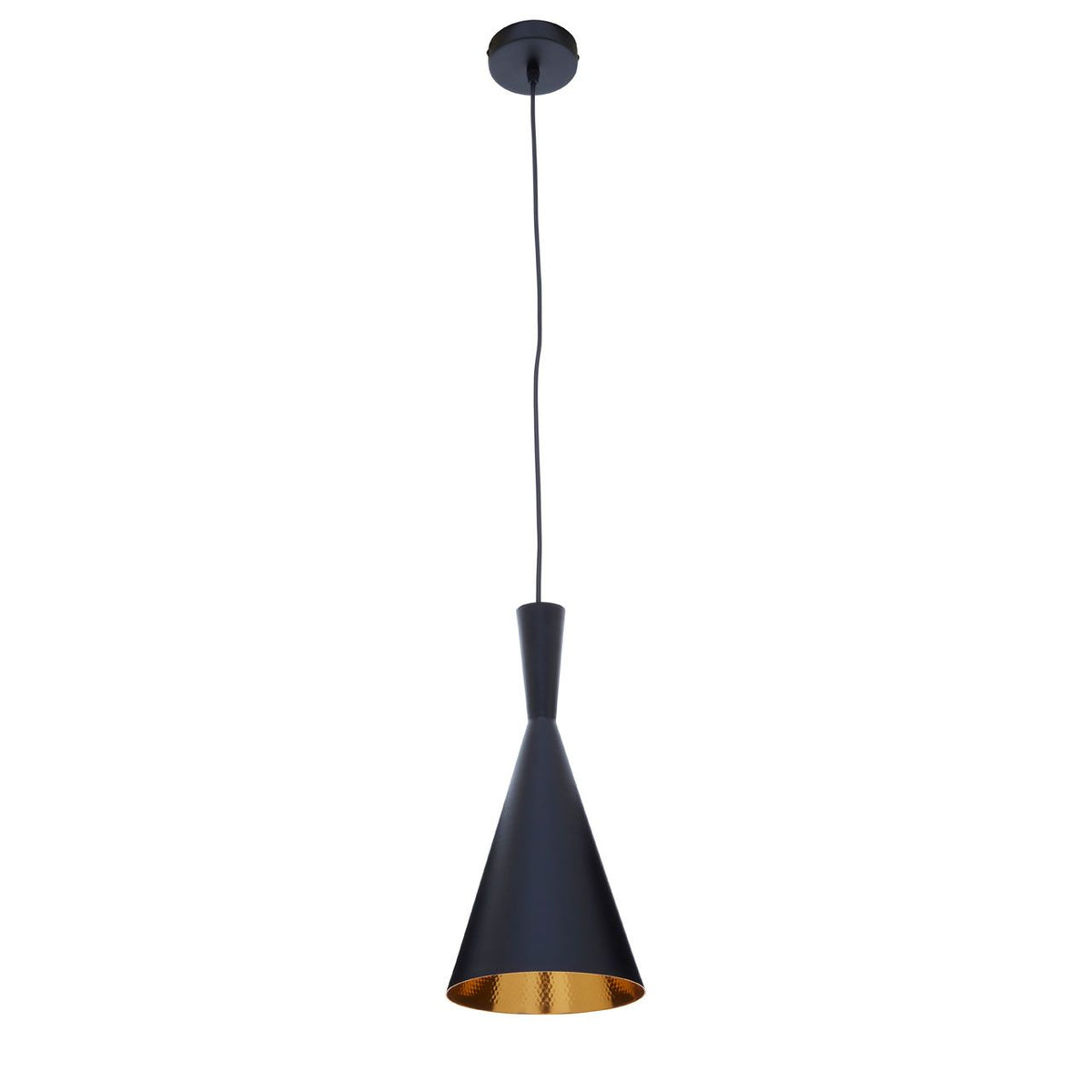 Leni Cone Shape Aluminium Ceiling Pendant Light In Matt Black — Elegant ...