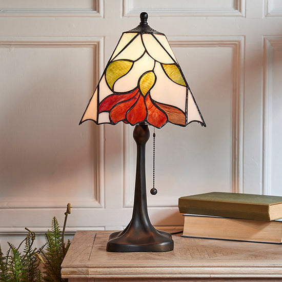 Botanica Medium Tiffany Glass Table Lamp In Dark Bronze | Elegant ...